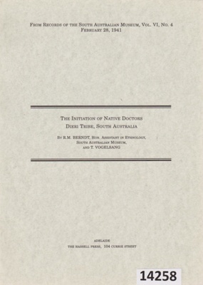 Article: The Initiation of Native Doctors Dieri Tribe, South Australia ...