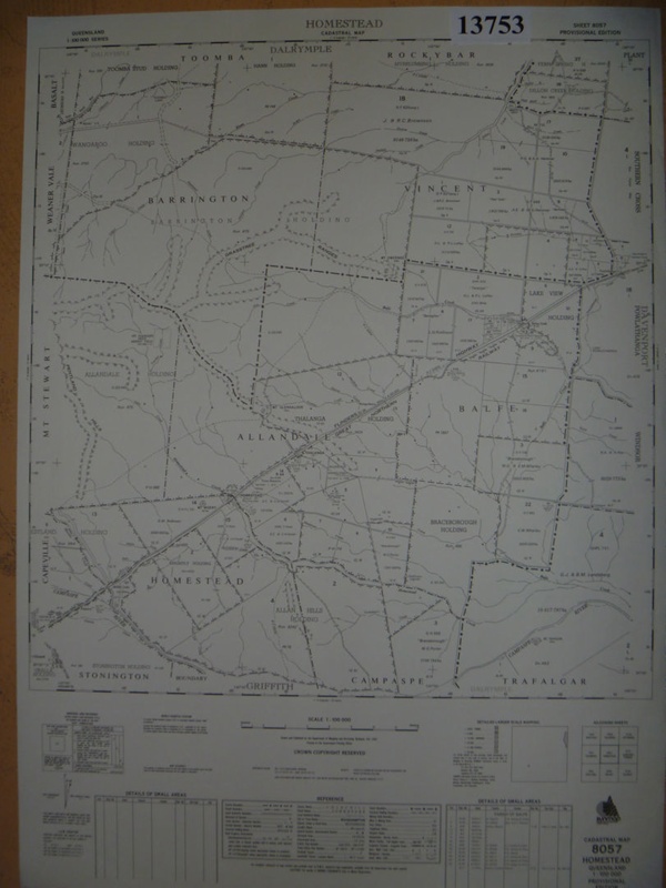 Map - Cadastral Map of Homestead, Queensland. ; Department of Mapping ...