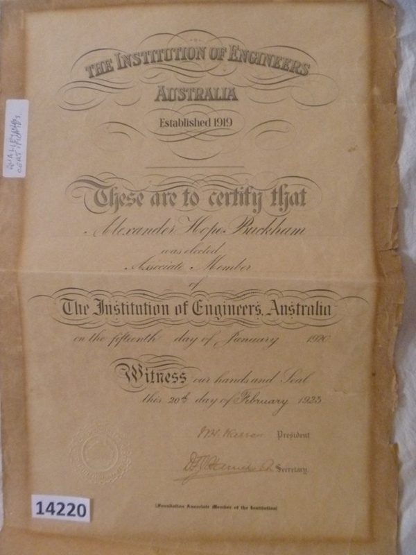 Document: Institute of Engineers Australia Membership certificate for ...