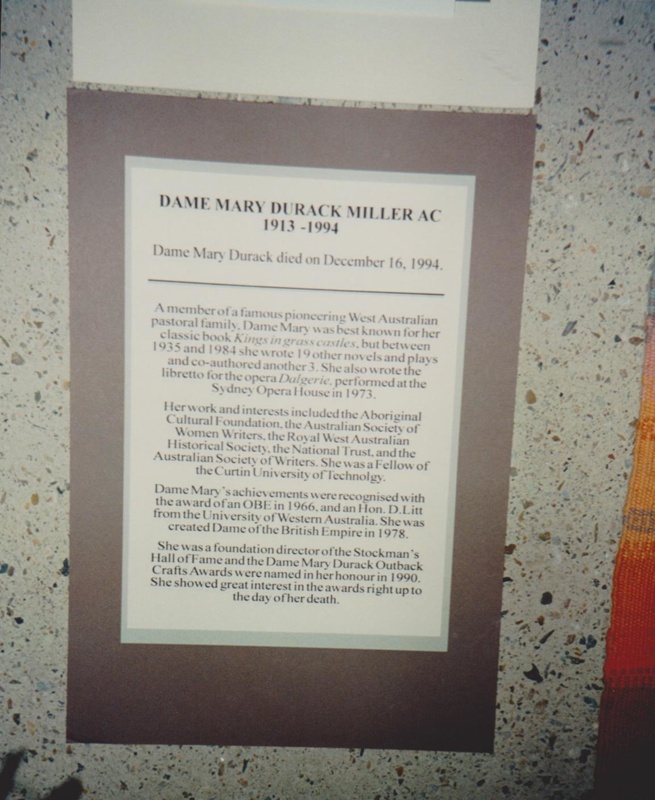 Photograph: Plaque honoring Dame Mary Durack - Miller.; 1994; 20309 | eHive