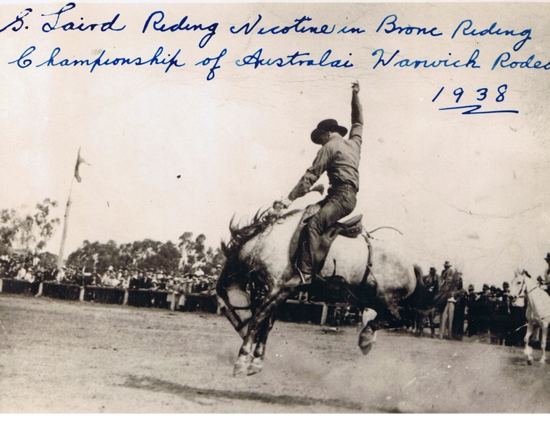 S Laird riding Nicotine in Bronc Riding Champtionship of Australia ...