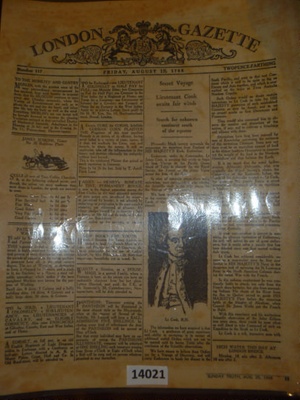 Reproduction of the London Gazette of August 19th 1768. ; Sunday Truth ...