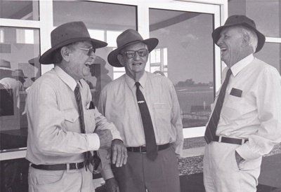 B&W photograph of U/K male (L), Sir James Walker (C) and U/K male (R ...