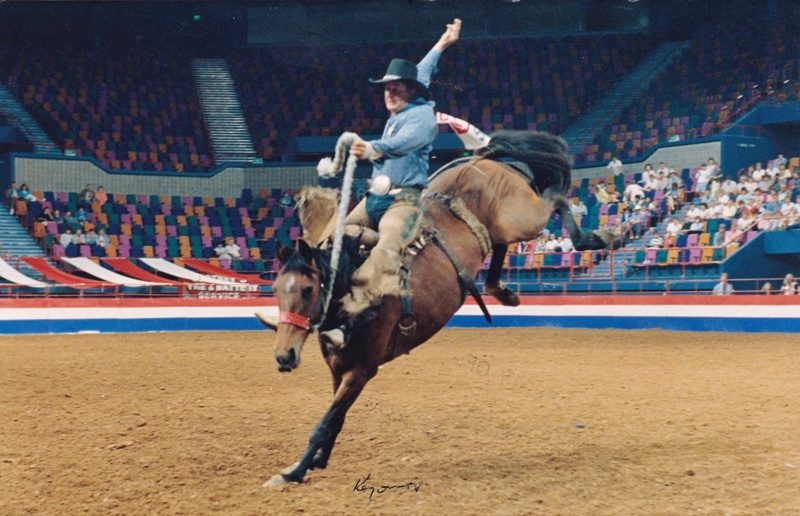 Photograph - Ray Hermann riding a bucking horse. ; Kenyon, Mike; 1985 ...