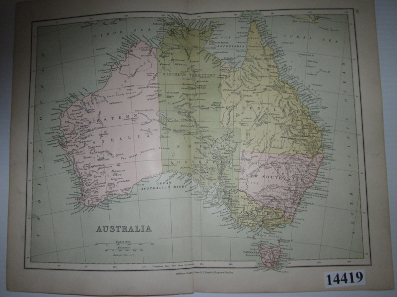 Document: Map of Australia. ; William Collins.Sons & Co; c 1870; 14419 ...