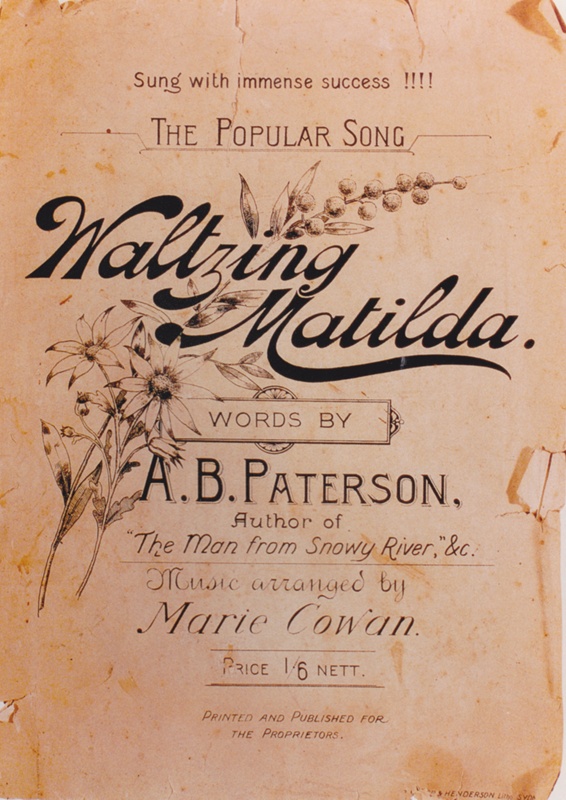 Front cover of Music Sheet for "Waltzing Matilda" by Andrew Barton A.B ...