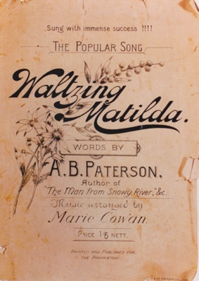 Front cover of Music Sheet for "Waltzing Matilda" by Andrew Barton A.B ...