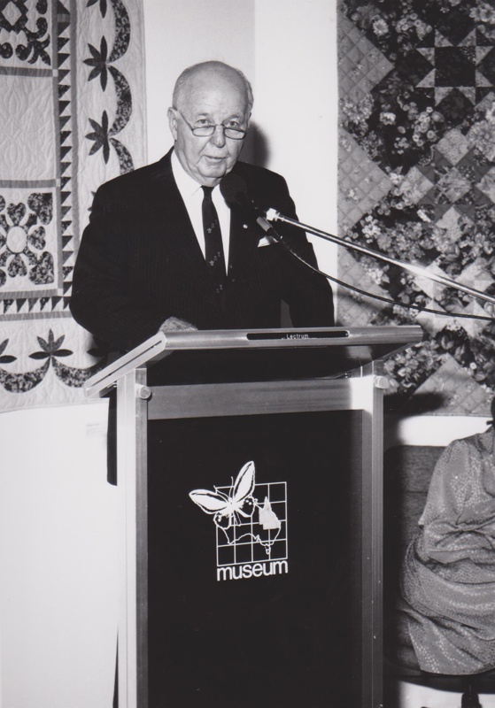 Photograph - Sir James Ramsay addressing audience at the Dame Mary ...