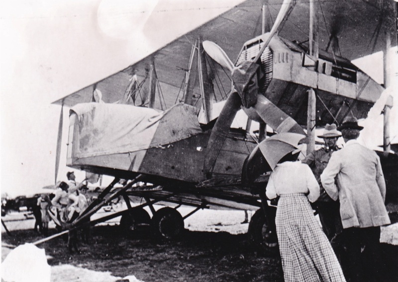 Photograph - Interested public viewing bi-plane engine; C 1920; 16486 ...