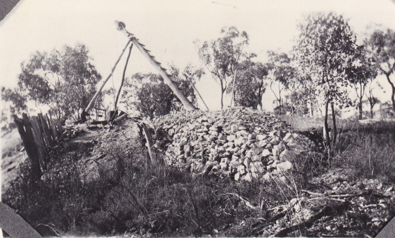 B&W Photograph of bore (?) shaft work at Clear View Mine 1918 ...