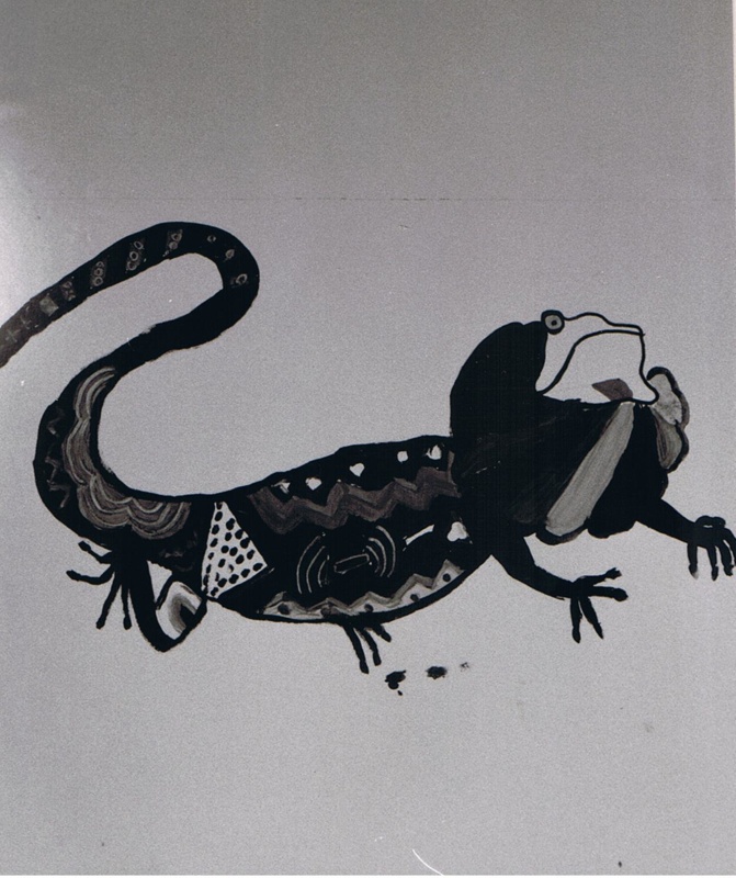 Photograph -Indigenous painting of bearded dragon. ; 8618 | eHive