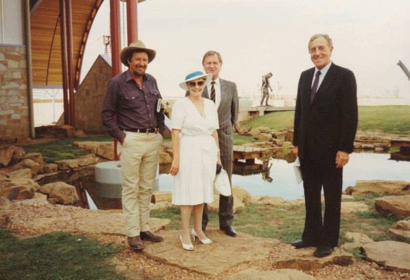 Photograph of (L-R) Ted Cowley, Maureen Cowley, Ken Cowley, Charles ...
