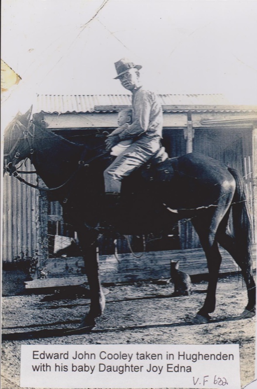 Edward John COOLEY on horseback with baby daughter Joy Edna.; 1939 ...