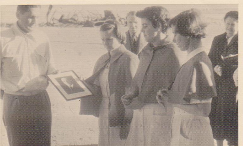 Presentation of photo of Rev John Flynn to Birdsville Hospital; 1953 ...