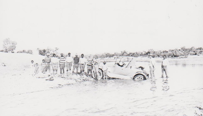 Negative - Crossing the Ord River in the car 1920's; unknown; 11243 | eHive