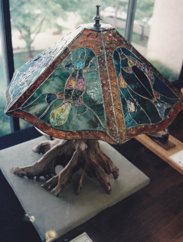 Table Lamp With Leadlighting Panes Gondwana By Metcalfe Qld