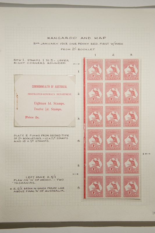 Page 110, 1913 Kangaroo and Map - 1st watermark 2/- stamp booklet, and ...