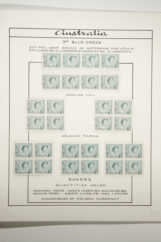 Page 820, 1959 Queen Elizabeth II 3d mint blocks of 4 (x5), and coil ...