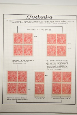 Page 369, 1924 King George V - Single watermark, 1½d red mint blocks of ...