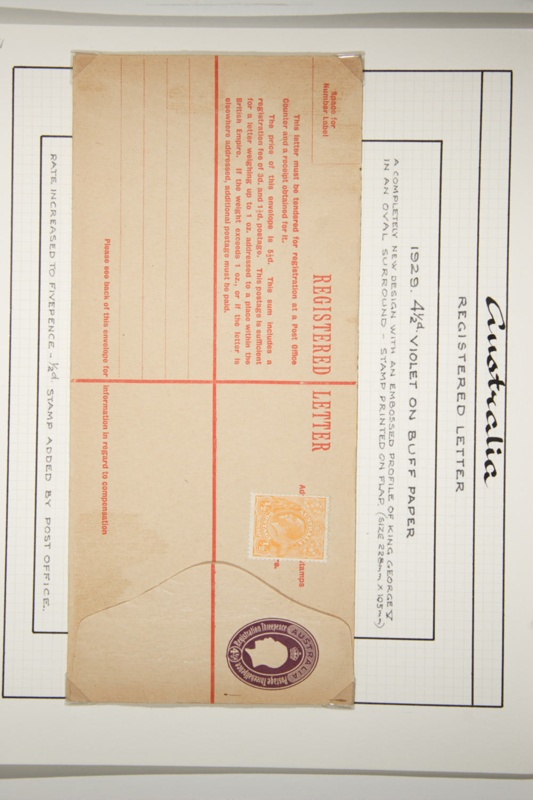 Page 1102, 1929 King George V - 4½d registration envelope large size ...