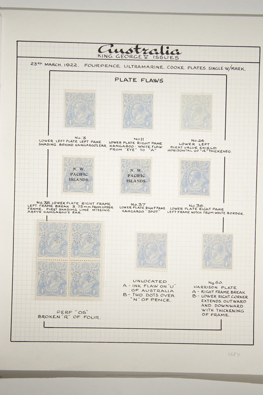 Page 484, 1922 King George V - Single watermark, 4d blue mint singles ...