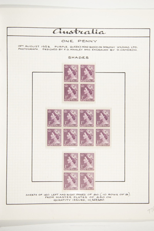 Page 776c, 1953 Queen Elizabeth II - 1d mint blocks of 8 and 4 (x2 ...