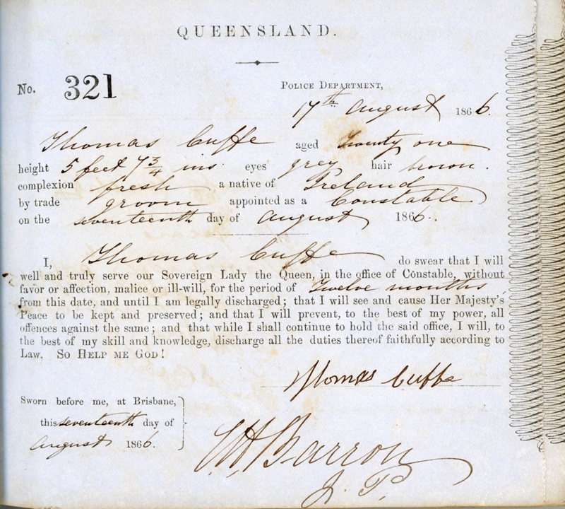 Police service for Thomas CUFFE; Qld Police Museum; 21.10.2022; QPM ...