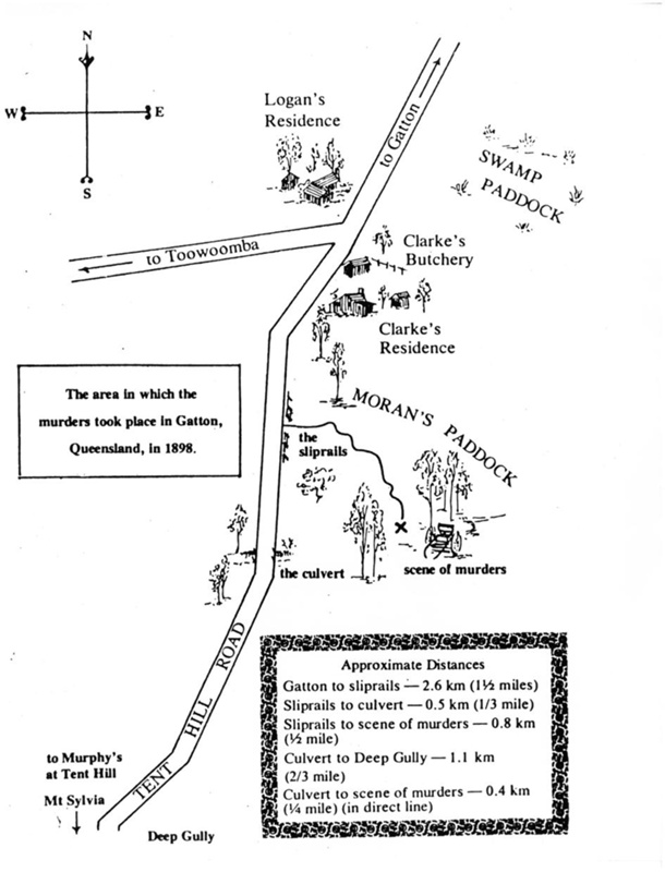 Map of Gatton murders; 1898; PM1027 | eHive
