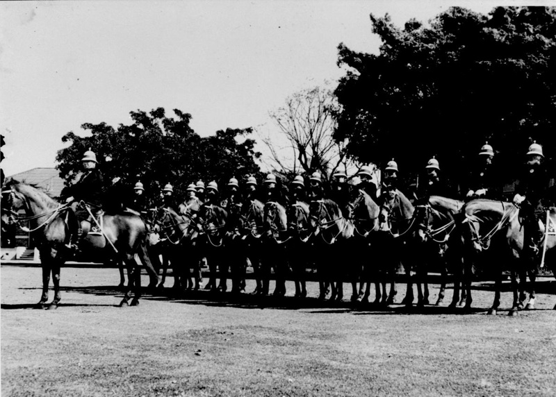 Queensland Police Mounted Unit ready for Queen Elizabeth II visit; 1954 ...