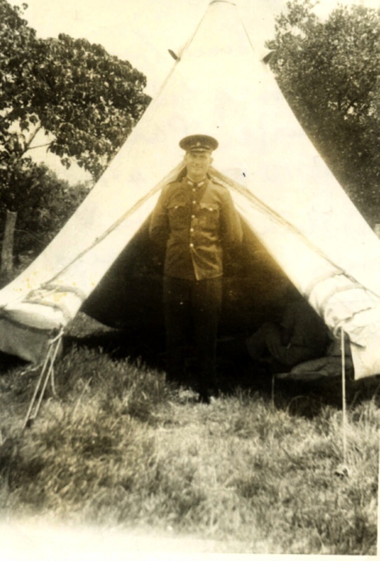 Constable Vince Cumming in front of his Bell Tent at Surfer's Paradise ...