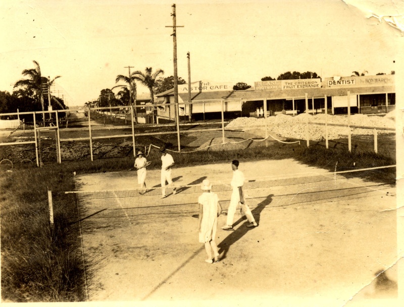 Two couples play on the Sandgate tennis courts; 1920; PM1593 | eHive