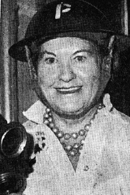 Newspaper photograph of Air Raid Police Warden Ellen O'Donnell; 1942 ...