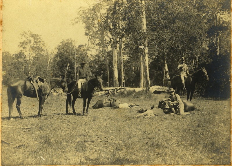 Acting out a scene of capturing outlaws at Coen; 1900; PM1326 | eHive