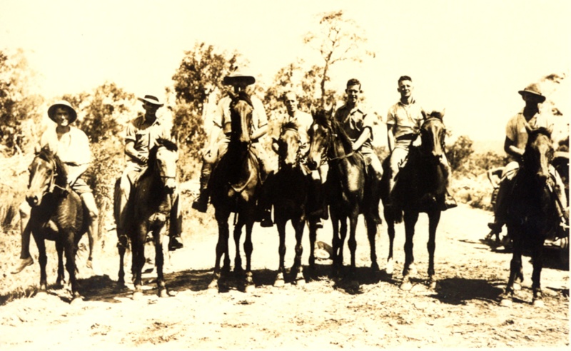 Constable Harry Nuss and others on horses at Palmwoods; 1938; PM2161 ...