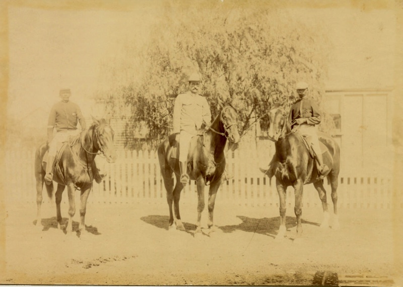 Unknown mounted police officer and mounted indigenous trackers at ...
