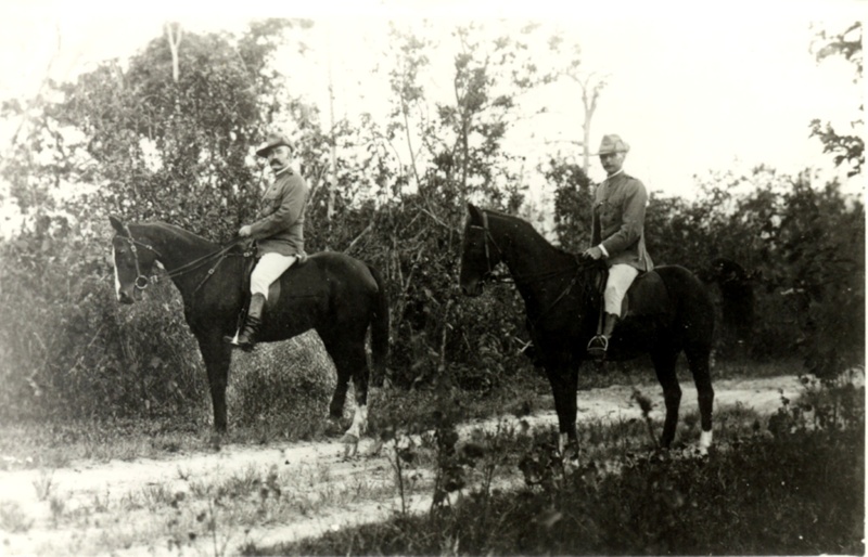 Two mounted Police on bush patrol near Mossman in bush patrol uniform ...