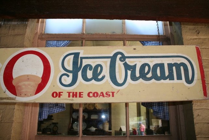Sign, Street’s Ice Cream Shop Sign, painted wood, used by the Street’s ...