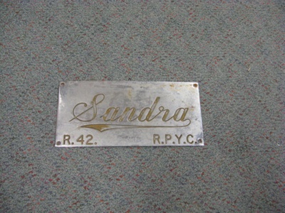 Sandra R42 (yacht) - name plate; A_2015-067 | eHive