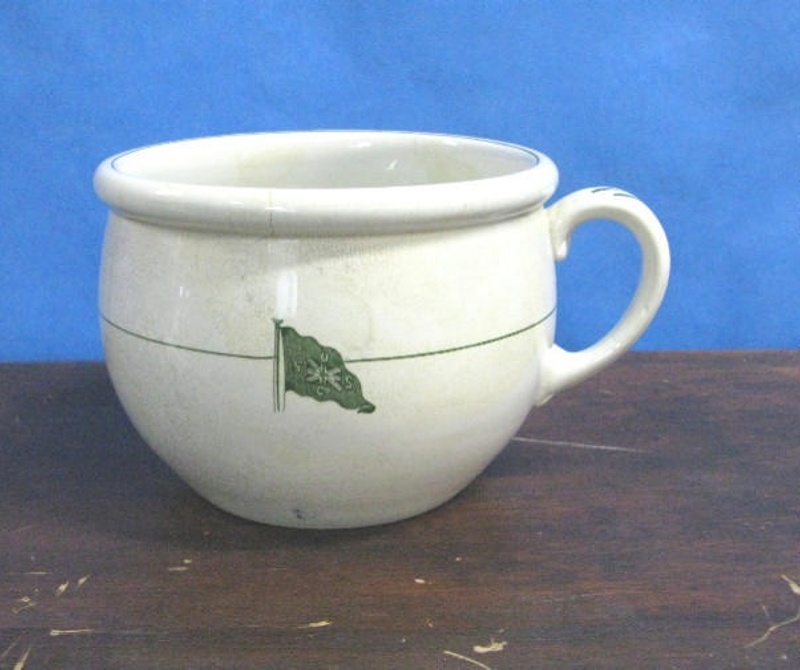 Union Steam Ship Company - ceramic chamber pot with green transfer ...