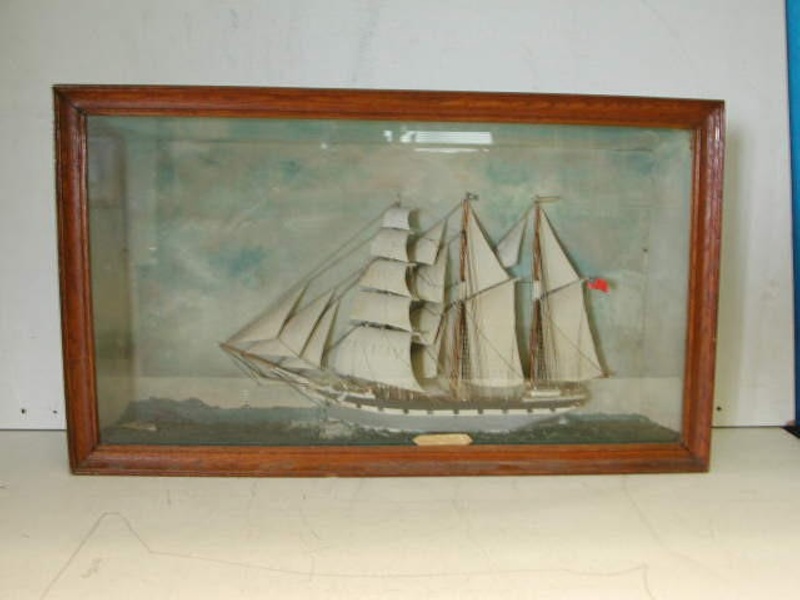 CANNET (barquentine) - fully rigged waterline scenic model in shadow ...