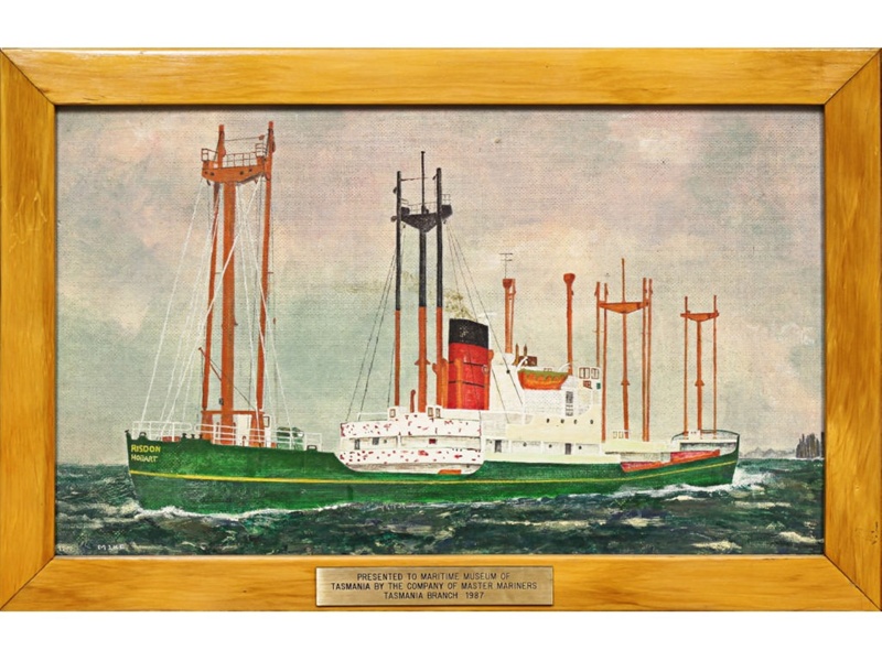 MV Risdon off Cape Pillar by Captain Mike McCrea c1987; P_1990-148 | eHive