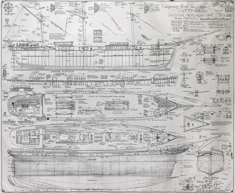 Cutty Sark General Arrangement, Sail and Rigging Plans; D_2019-039 | eHive
