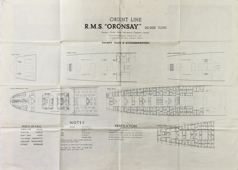 RMS "Oronsay" Deck plan; D_2020-033 | eHive