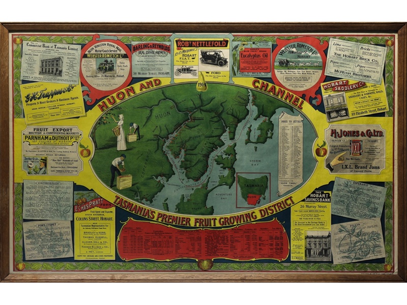 Huon and Channel Districts - map and adverts; P_2003-009 | eHive