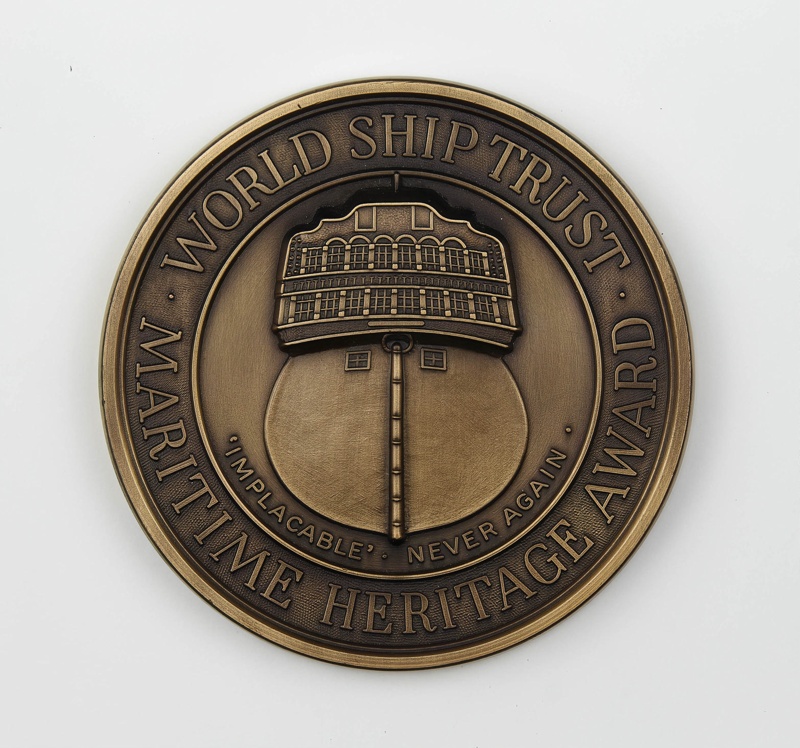 World Ship Trust - Maritime Heritage Award bronze medallion awarded to ...