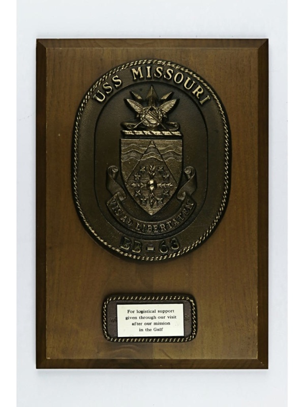 USS Missouri BB 63 - plaque ; A_2017-058 | eHive