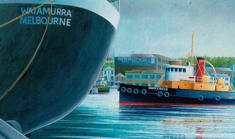 Swiftness (tug) with ship "Watamurra"; Rodway, Louis; P_2025-079 | eHive