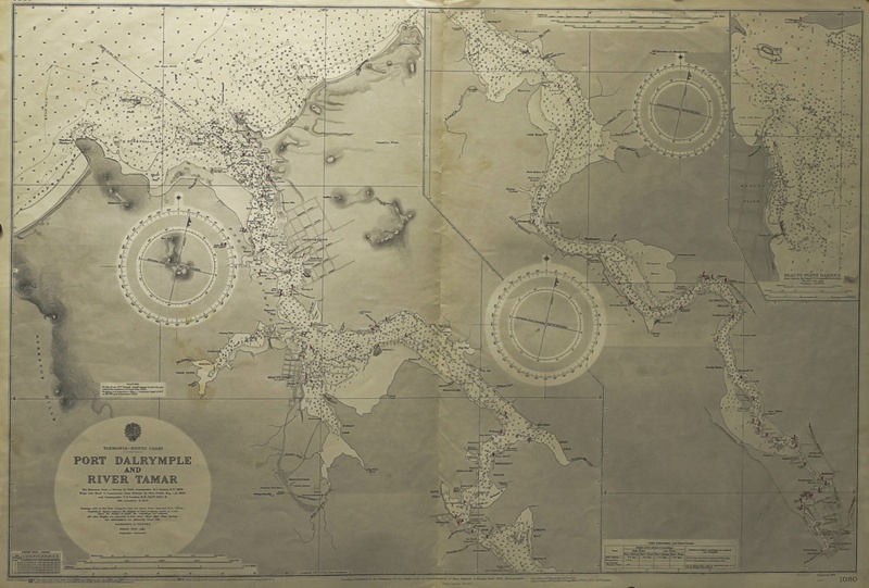 British Admiralty Chart No. 1080 - Port Dalrymple and River Tamar; D ...