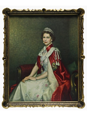 Empress of Australia - framed reproduction of portrait of HM Queen ...