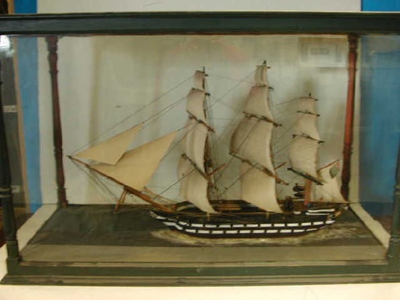 HMS HERO (74-gun third rate ship of the line) - fully rigged waterline ...